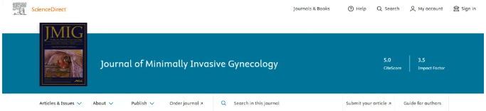 中科院二区，国人发文量第三，30天接收，IF=3.5 | 期刊推荐：J MINIM INVAS GYN-特诺科技官方网站