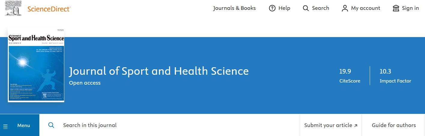JOURNAL OF SPORT AND HEALTH SCIENCE期刊投稿攻略-特诺科技官方网站